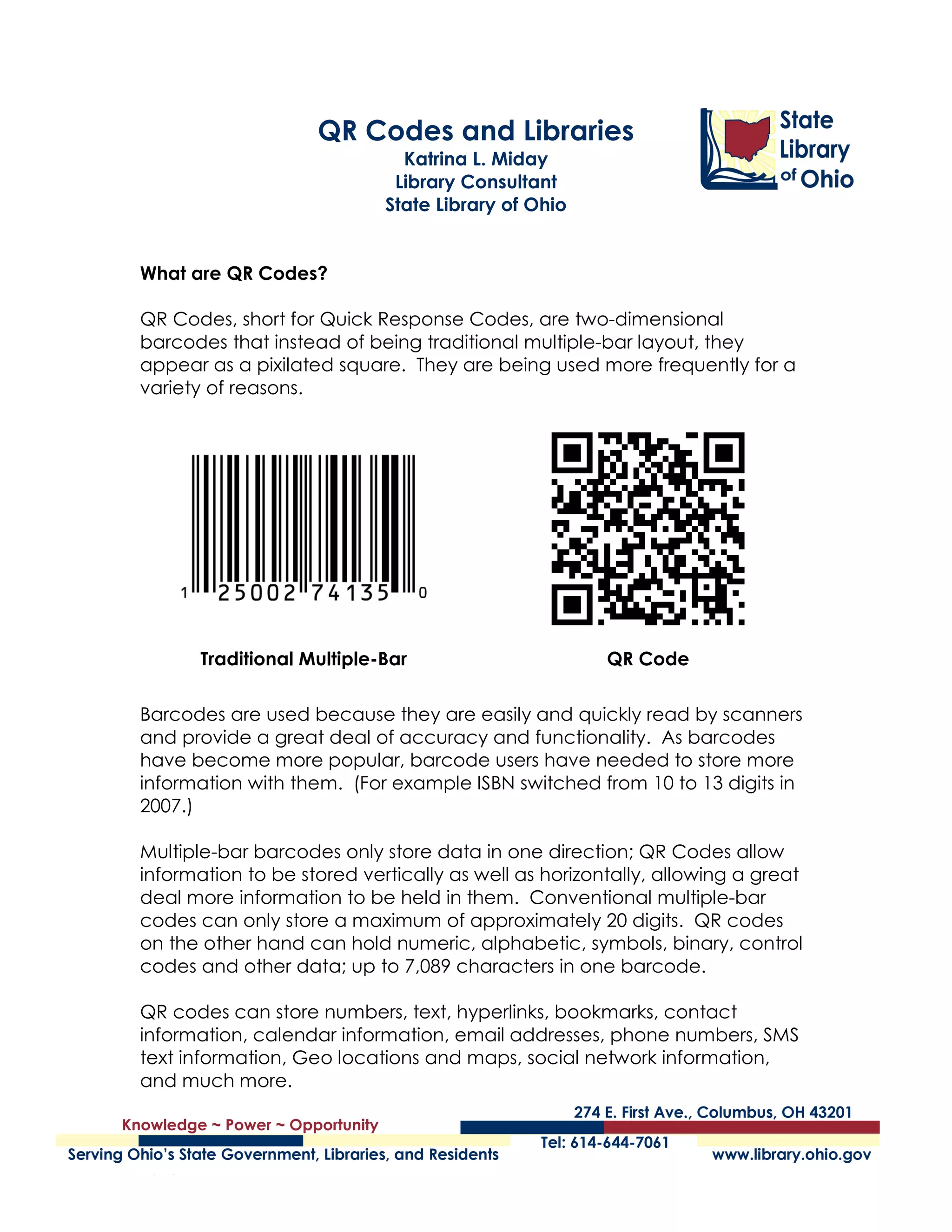 Qr codes and libraries | PDF