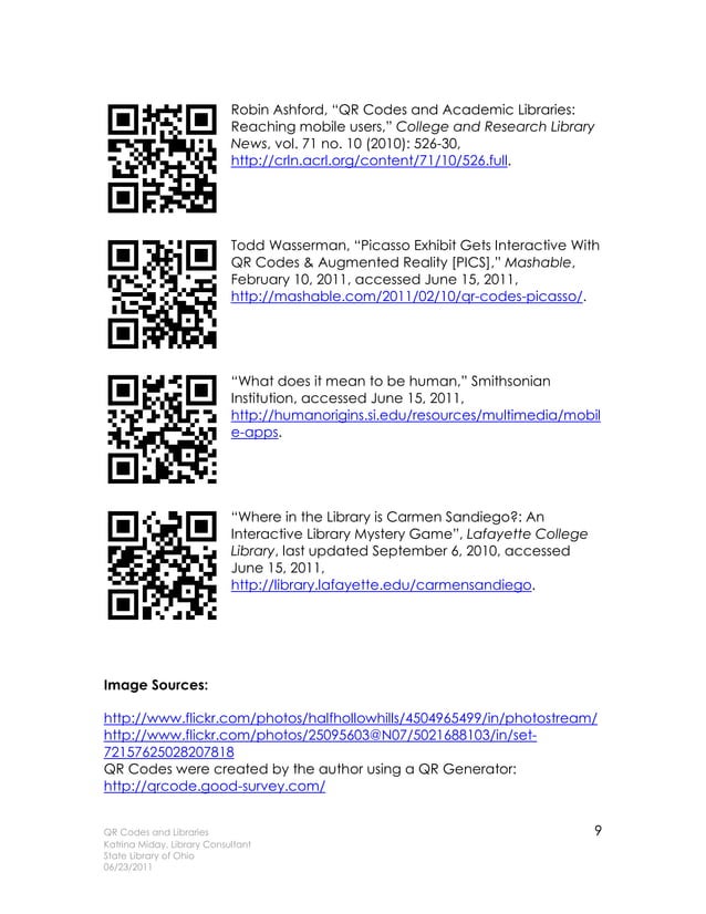 Qr codes and libraries | PDF
