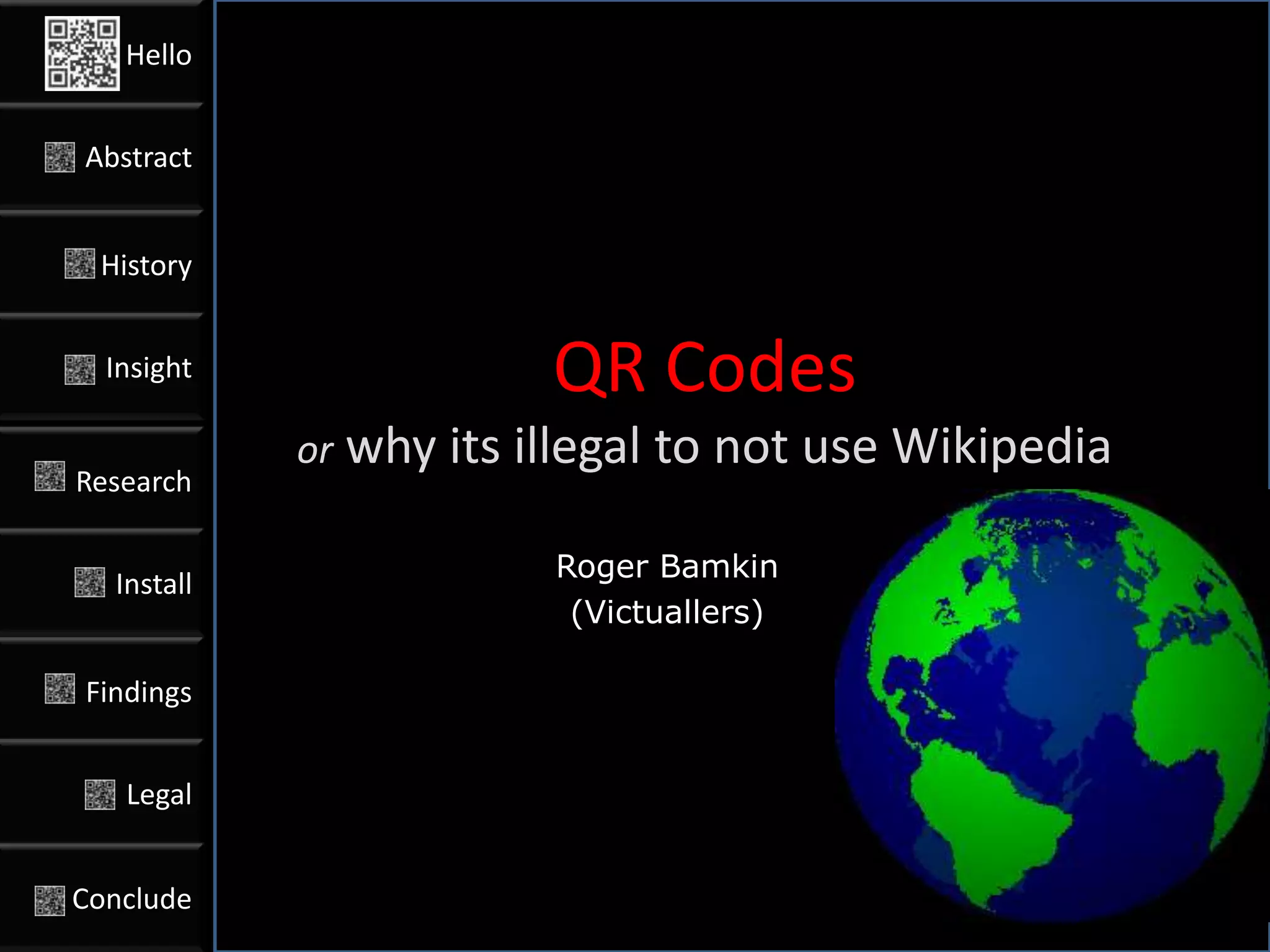 QR codes before QRpedia talk from Bristol WikiAcademy in march | PPSX | Technology & Computing