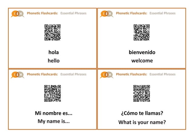 I4M Qr codes: essential phrases (spanish-english) | PDF