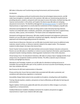 QR Codes in Education and Transforming Learning Environments and ...