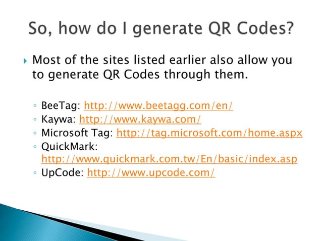 QR Codes presentation | PPTX