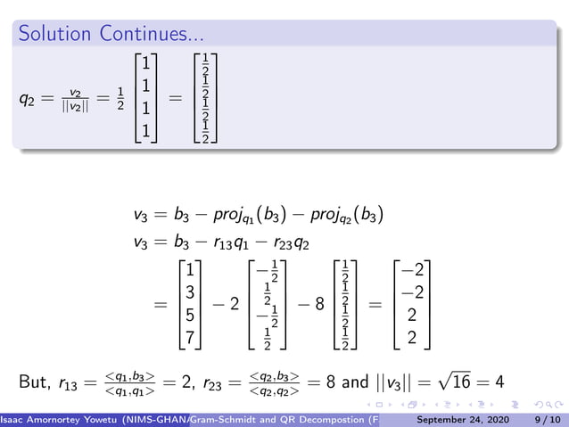 Gram-Schmidt and QR Decomposition (Factorization) of Matrices | PDF | Computing | Technology ...