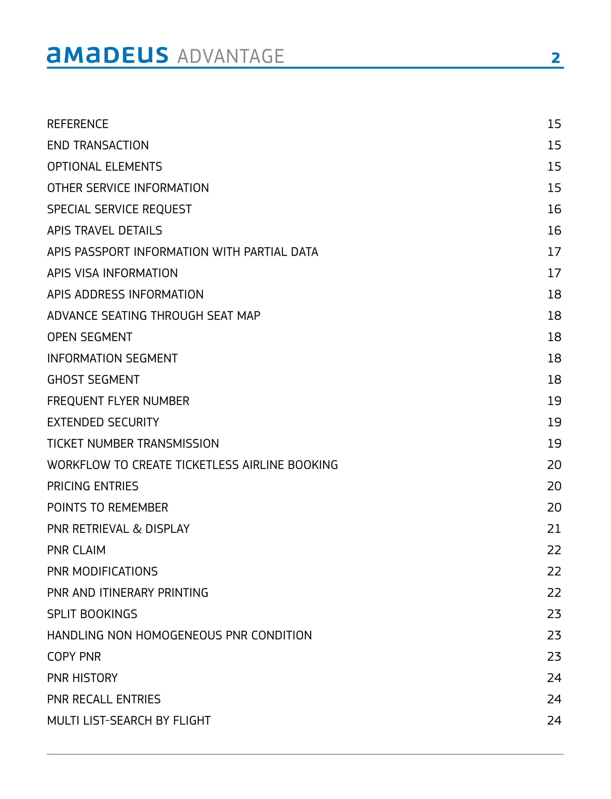 Amadeus Quick Reference Guide | PDF