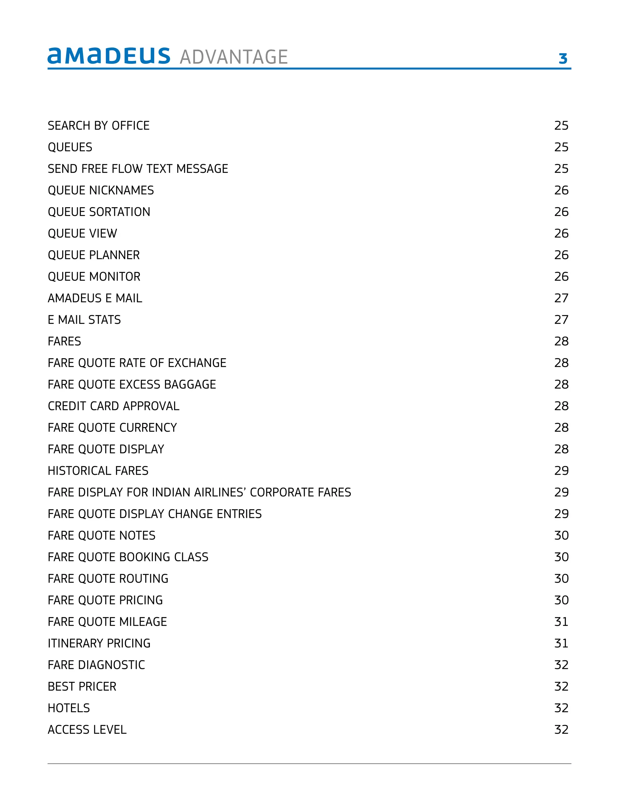 Amadeus Quick Reference Guide | PDF