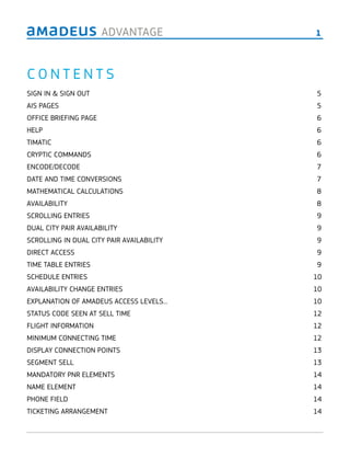 Amadeus Quick Reference Guide | PDF