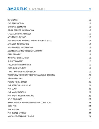 Amadeus Quick Reference Guide | PDF