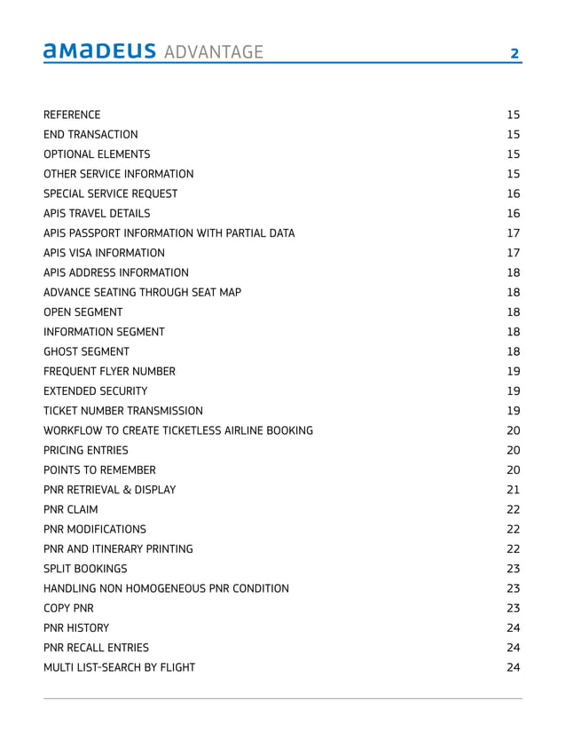 Amadeus Quick Reference Guide | PDF