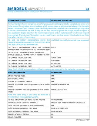 Amadeus Quick Reference Guide | PDF