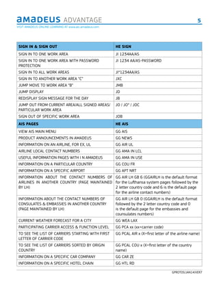 Amadeus Quick Reference Guide | PDF
