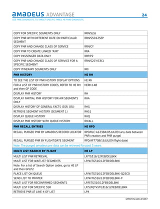 Amadeus Quick Reference Guide | PDF