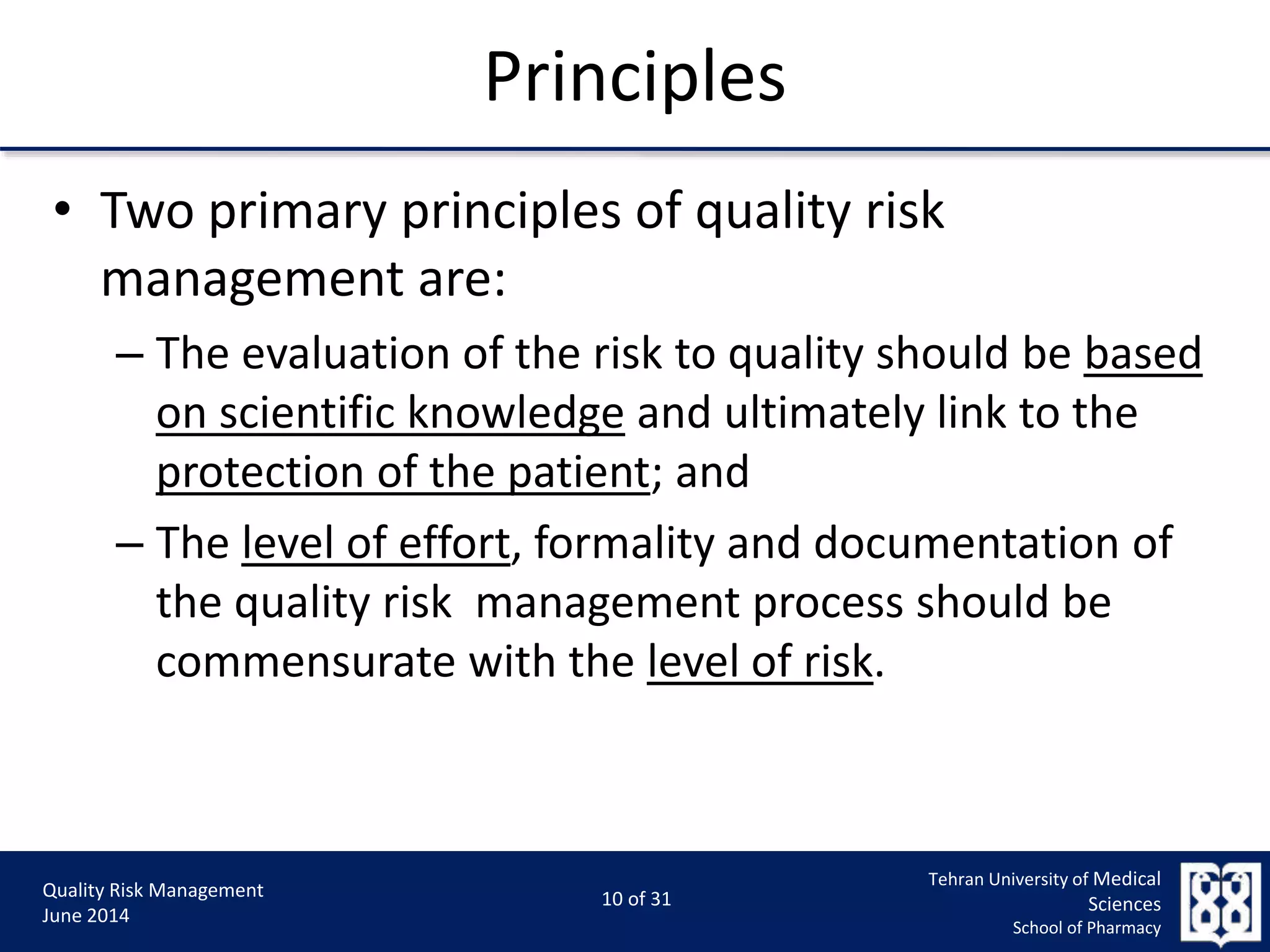 Quality Risk Management | PPTX