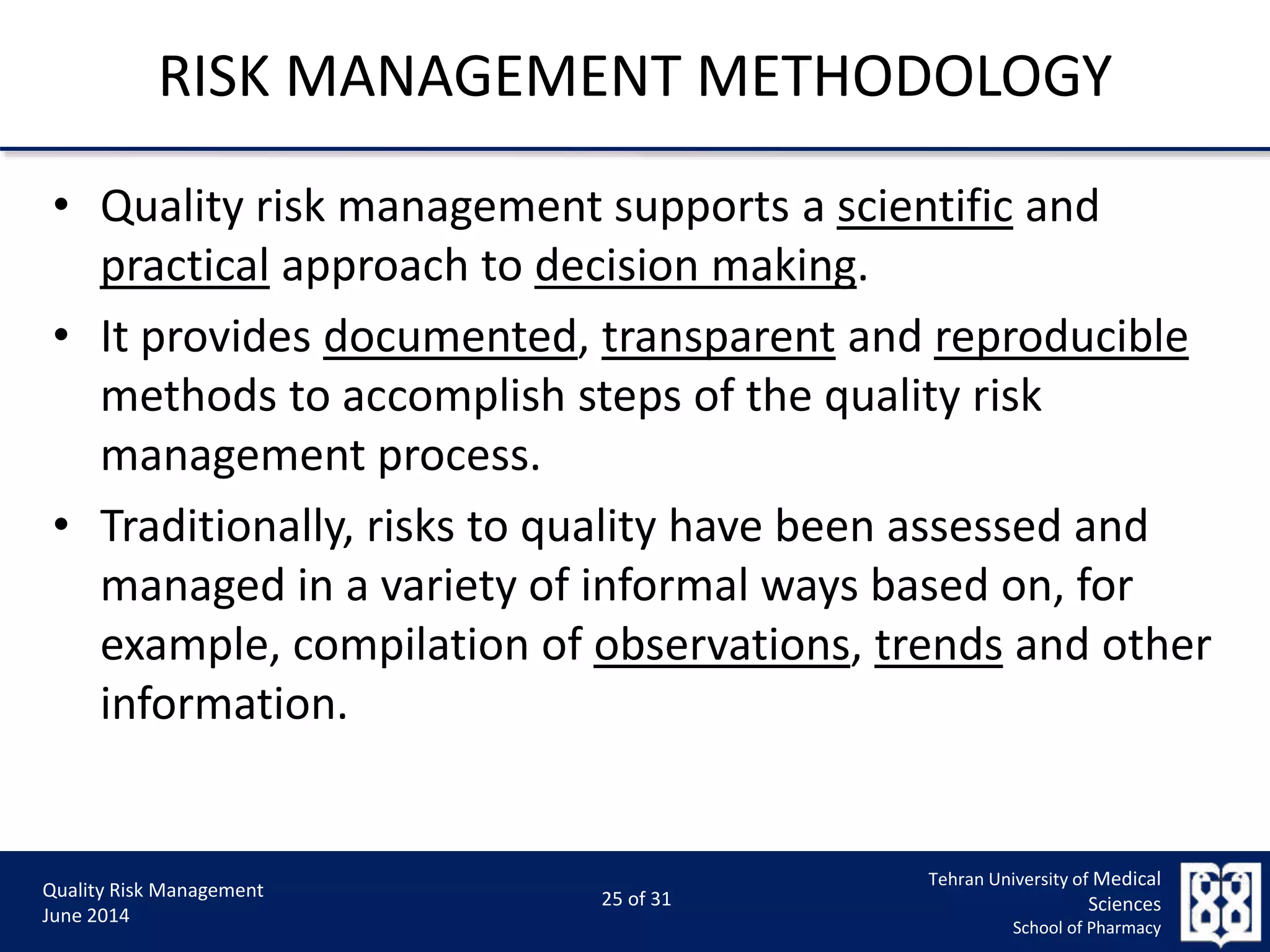 Quality Risk Management | PPTX