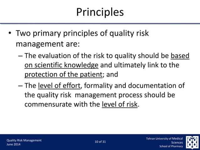 Quality Risk Management | PPTX | Pharmaceutical Industry | Industries