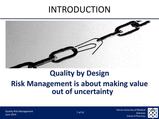 Quality Risk Management | PPTX | Pharmaceutical Industry | Industries