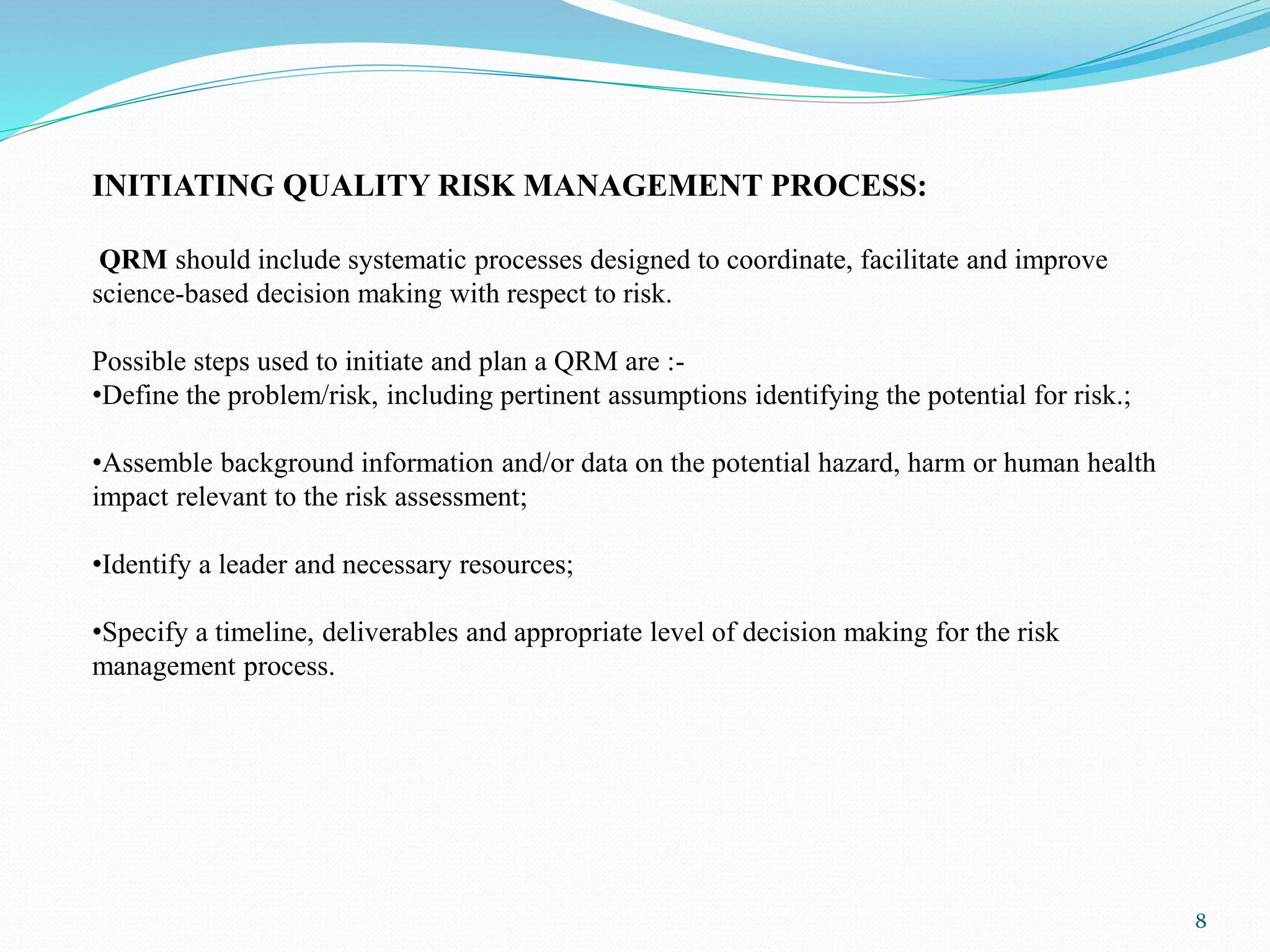 Quality Risk Management | PPTX