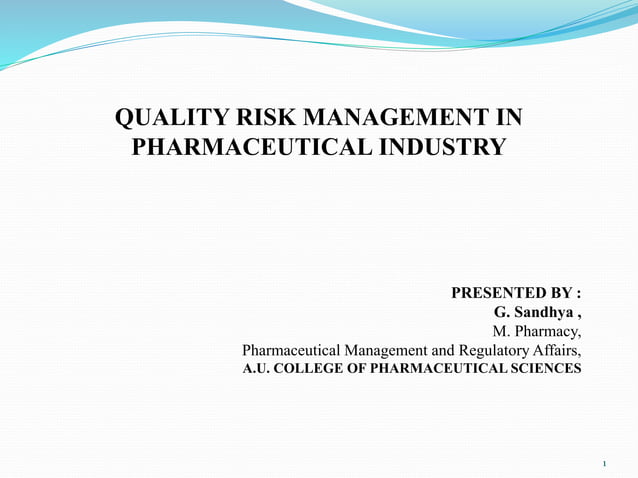 Quality Risk Management | PPTX
