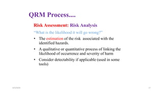 QRM in drug analysis group Assignment.pptx | Pharmaceutical Industry ...