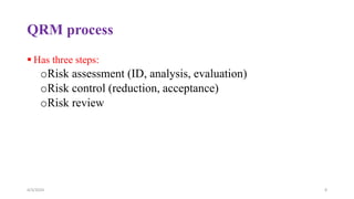 QRM in drug analysis group Assignment.pptx | Pharmaceutical Industry ...