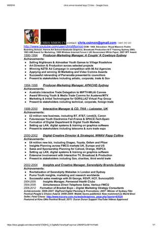 Chris Simon CV | PDF