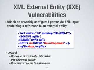 Known XML Vulnerabilities Are Still a Threat to Popular Parsers ! & Open Source Systems | PPT