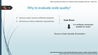 User-Perceived Source Code Quality Estimation based on Static Analysis ...