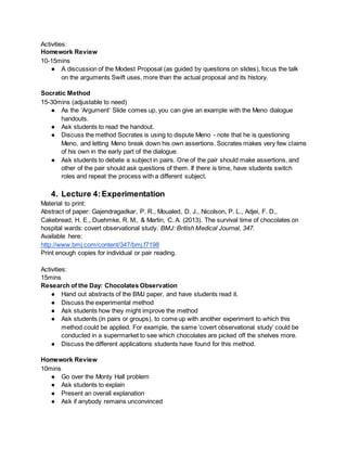 Research methods lectures notes | PDF