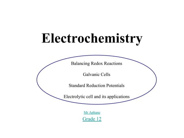 Electrochemistry_Grade_12.pptx | Chemistry | Science