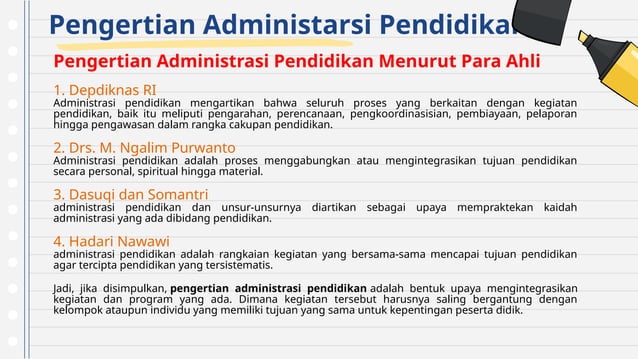 Administrasi pendidikan Bahan ajar pptx | PPTX