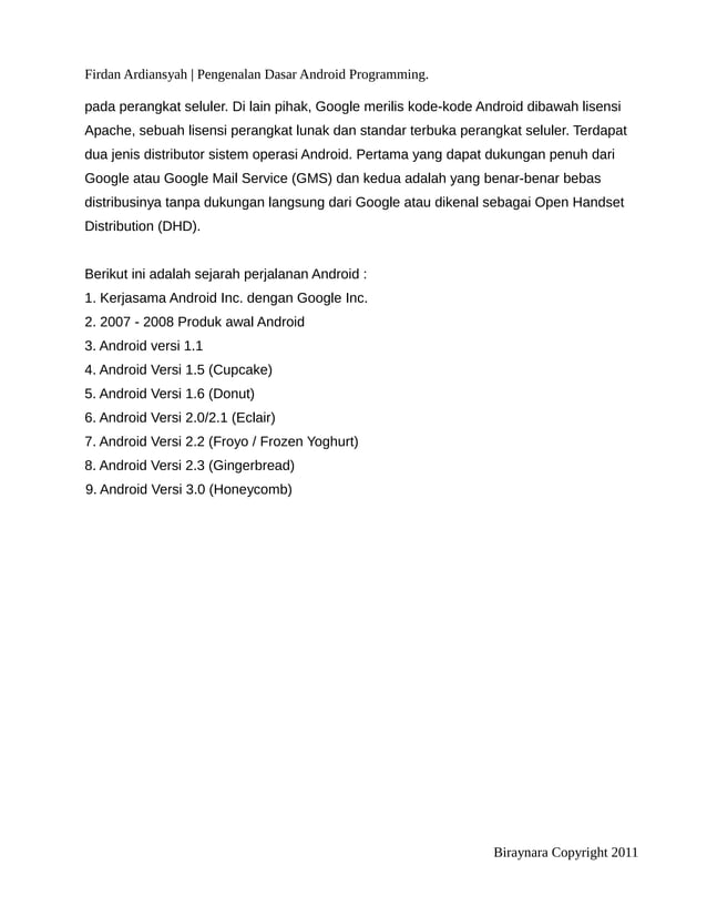Pengenalan dasar android programming | PDF