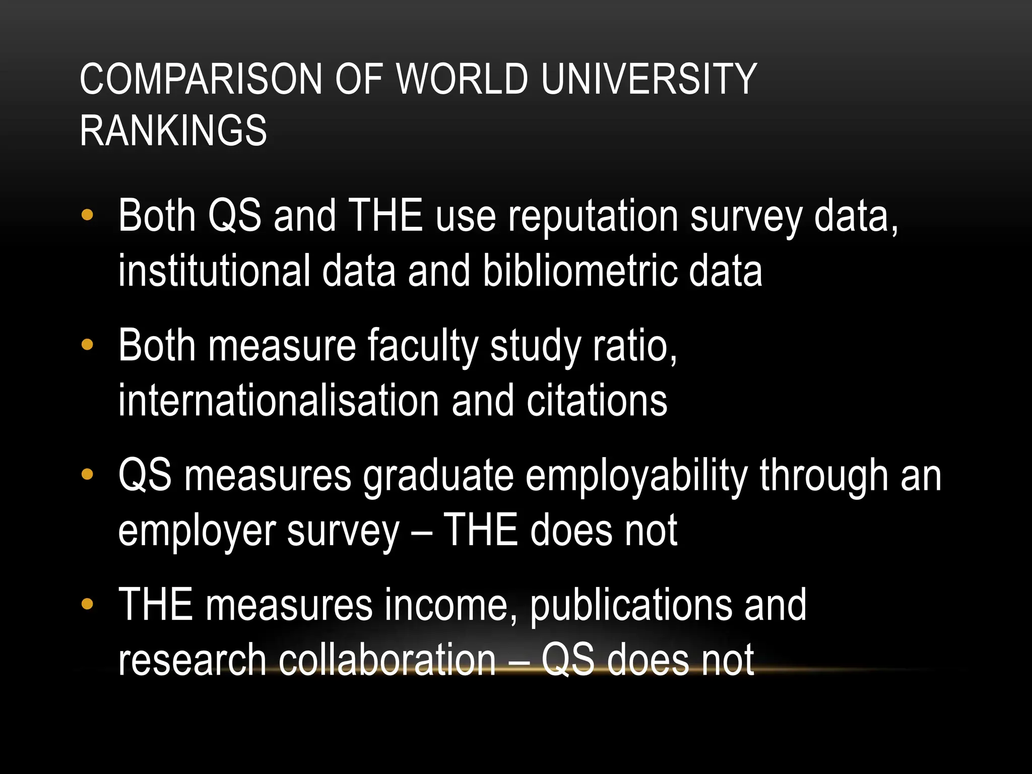 QS and THE subject rankings compared.pptx
