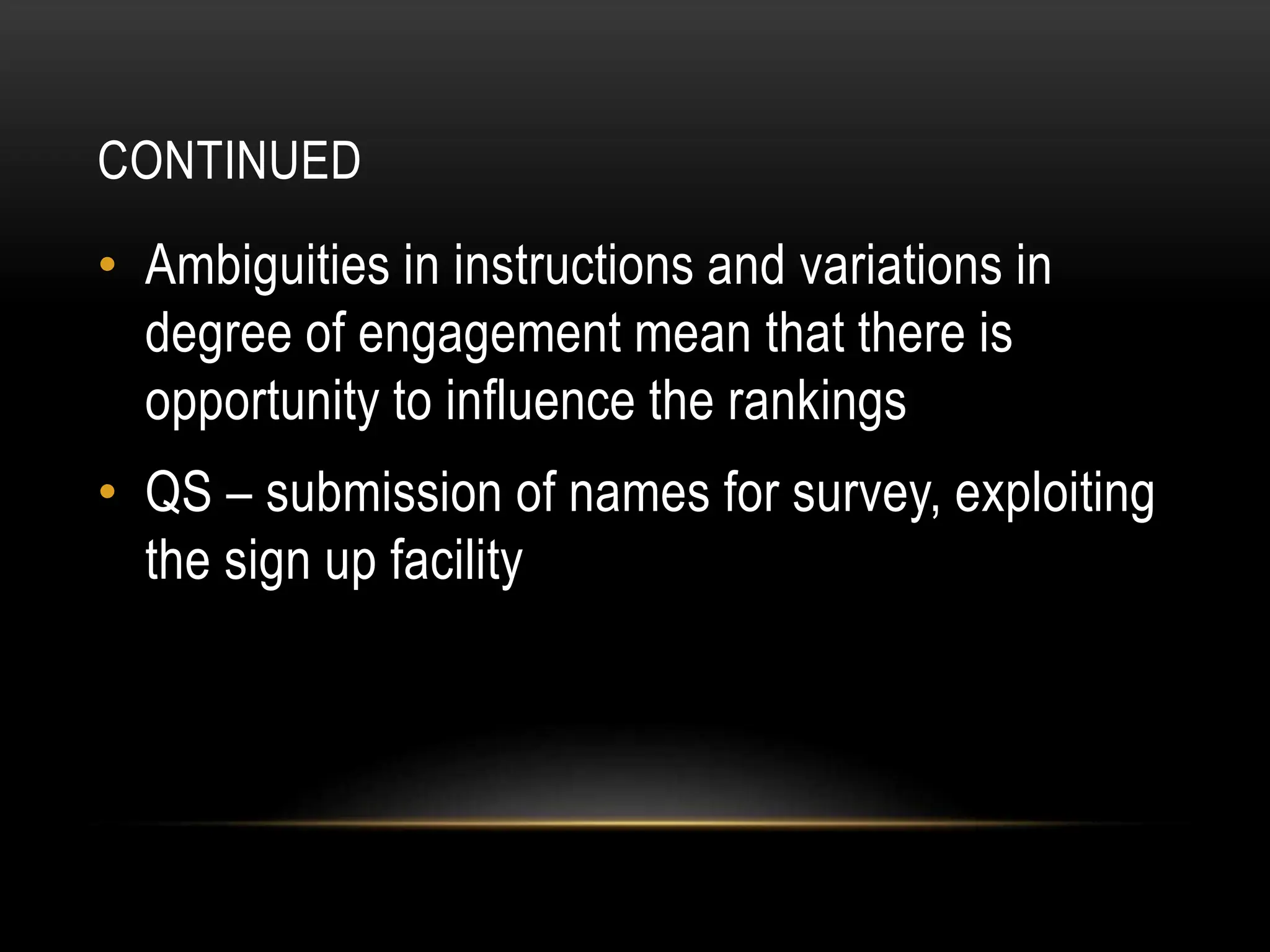 QS and THE subject rankings compared.pptx