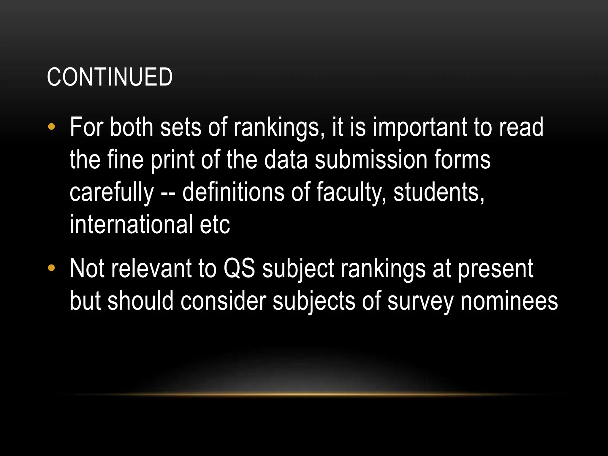 QS and THE subject rankings compared.pptx