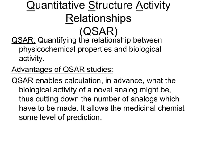 Introduction to Quantitative Structure Activity Relationships | PDF ...