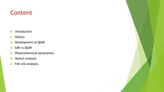 QSAR.pptx quantitative Analysis Of Structure Activity Relationship | PPTX