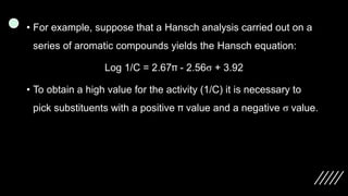 QSAR applications: Hansch analysis and Free Wilson analysis, CADD | PPTX