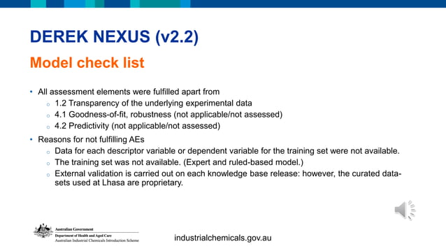 QSAR Assessment Framework Presentation Australian Industrial Chemicals ... QSAR Assessment Framework Presentation Australian Industrial Chemicals ...