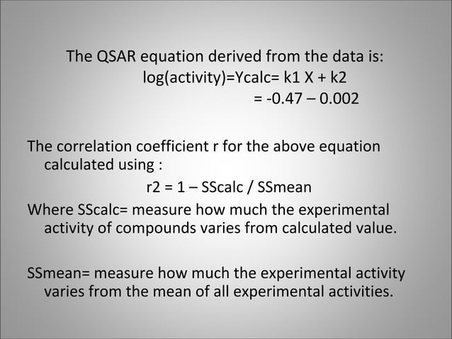 Qsar by hansch analysis | PPT | Chemistry | Science