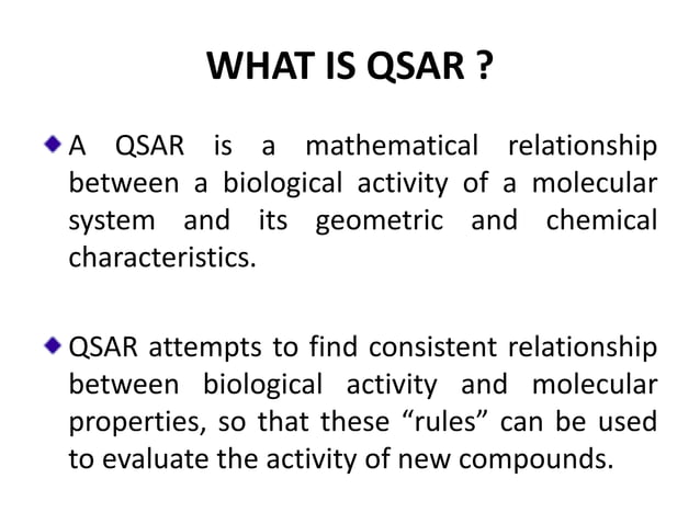 Qsar parameter | PPTX