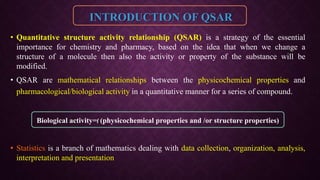 QSAR statistical methods for drug discovery(pharmacology m.pharm2nd sem ...