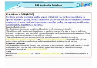 Qsb membership guidelines | PDF