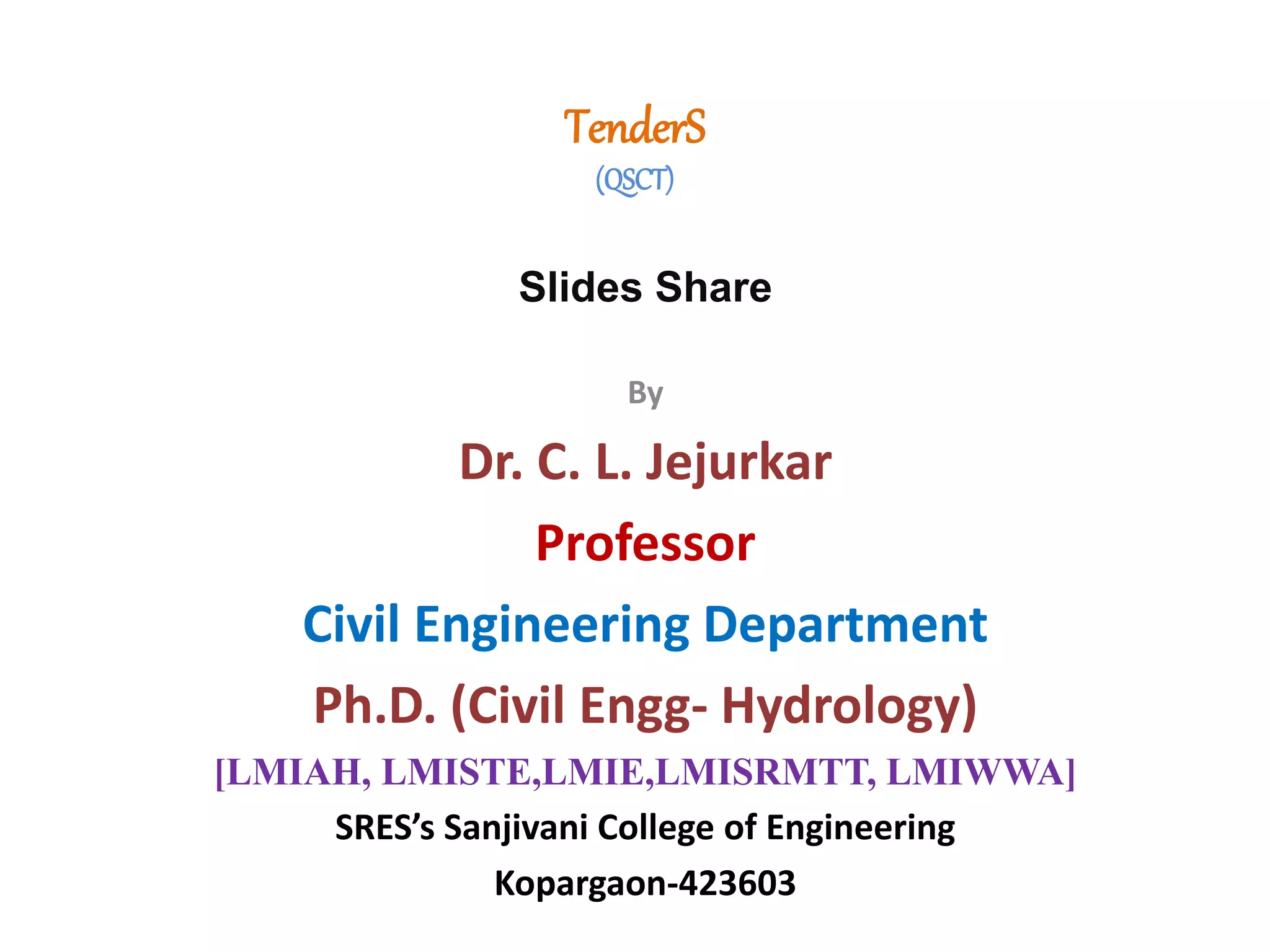 Qsct tendering dr_clj | PPT