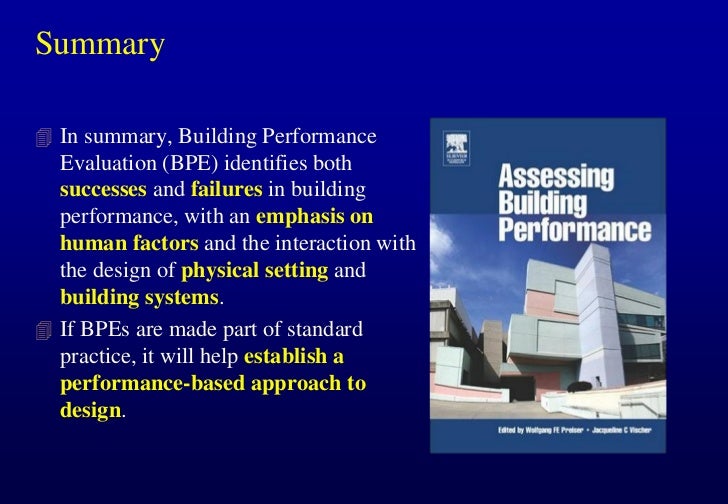 Building Performance Evaluation - تقييم أداء المباني