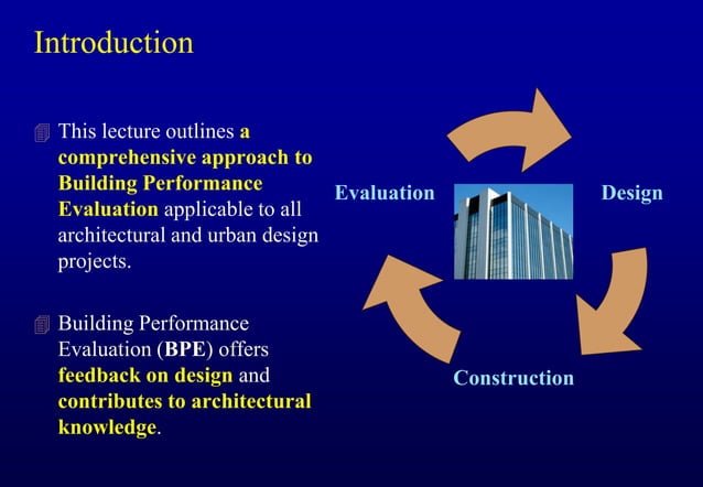 Building Performance Evaluation - تقيم اداء المبانى | PDF