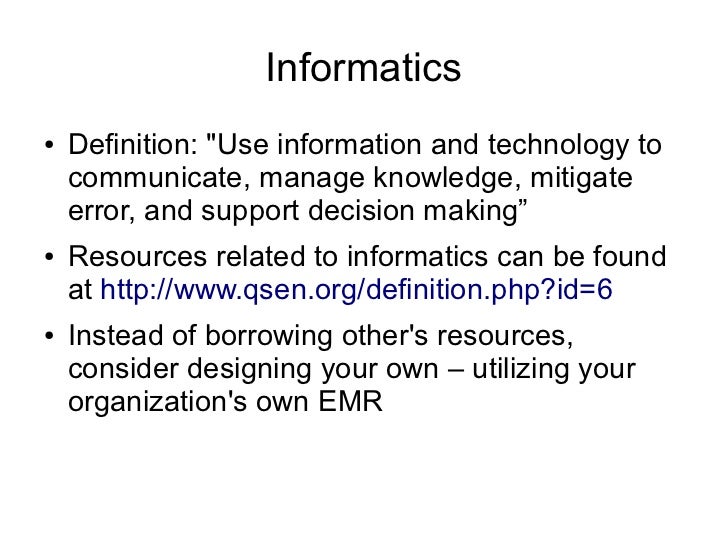 Informatics Definition