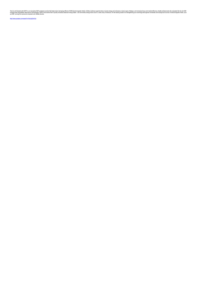 Q-link SRT3 EMF Protection | PDF | Medical Health