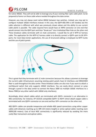QSFP+ Interconnect Solution for 40 Gigabit Ethernet | PDF