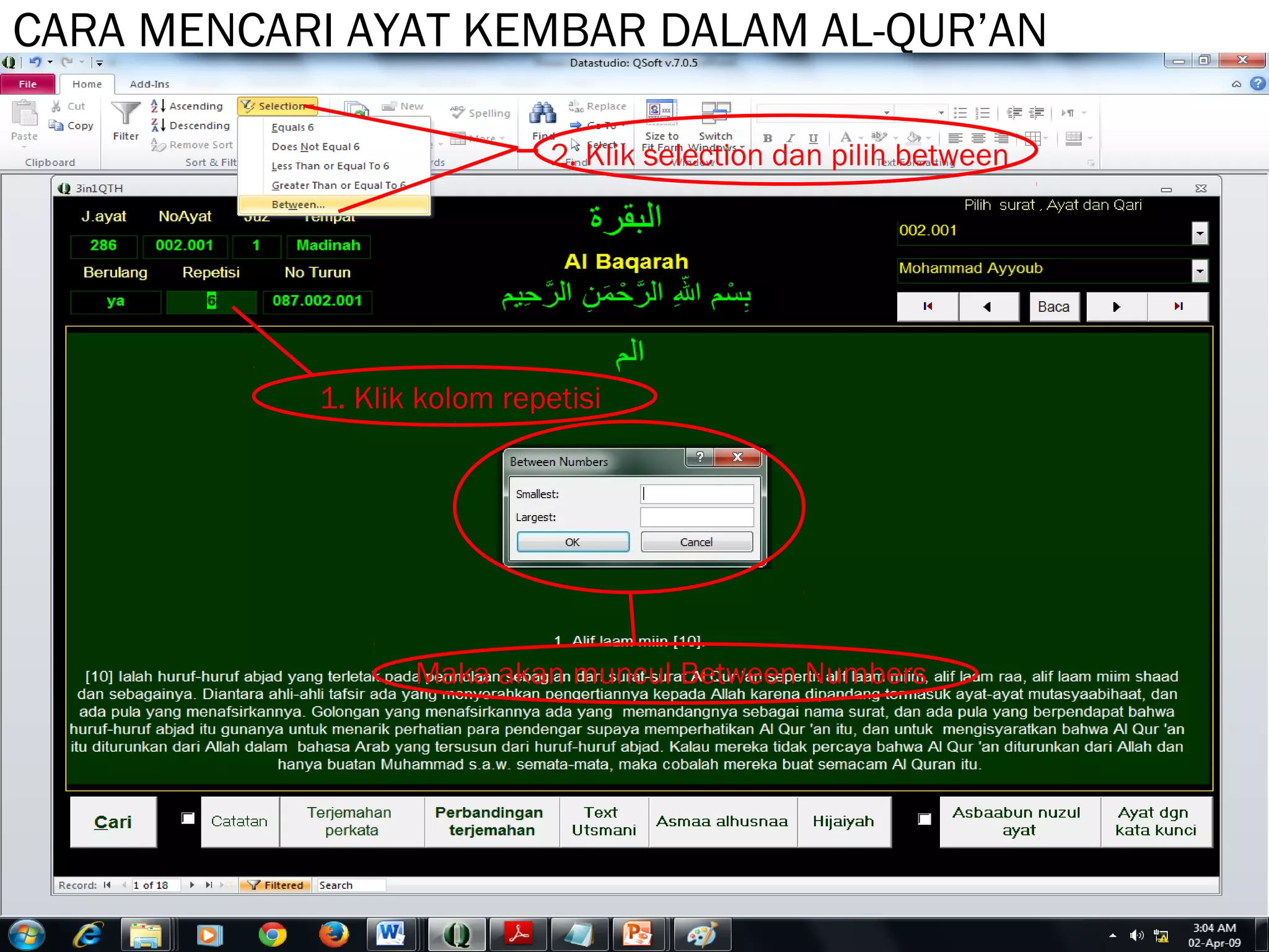 Qsoft teknik mencari ayat kembar | PPT