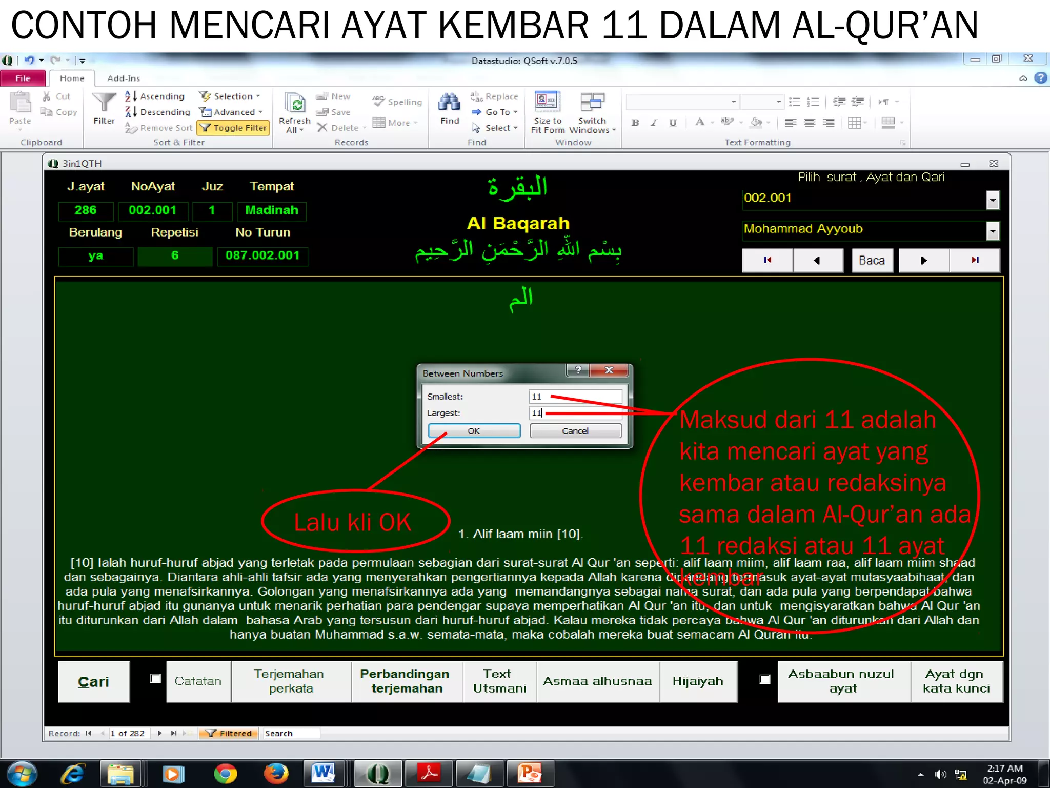 Qsoft teknik mencari ayat kembar | PPT