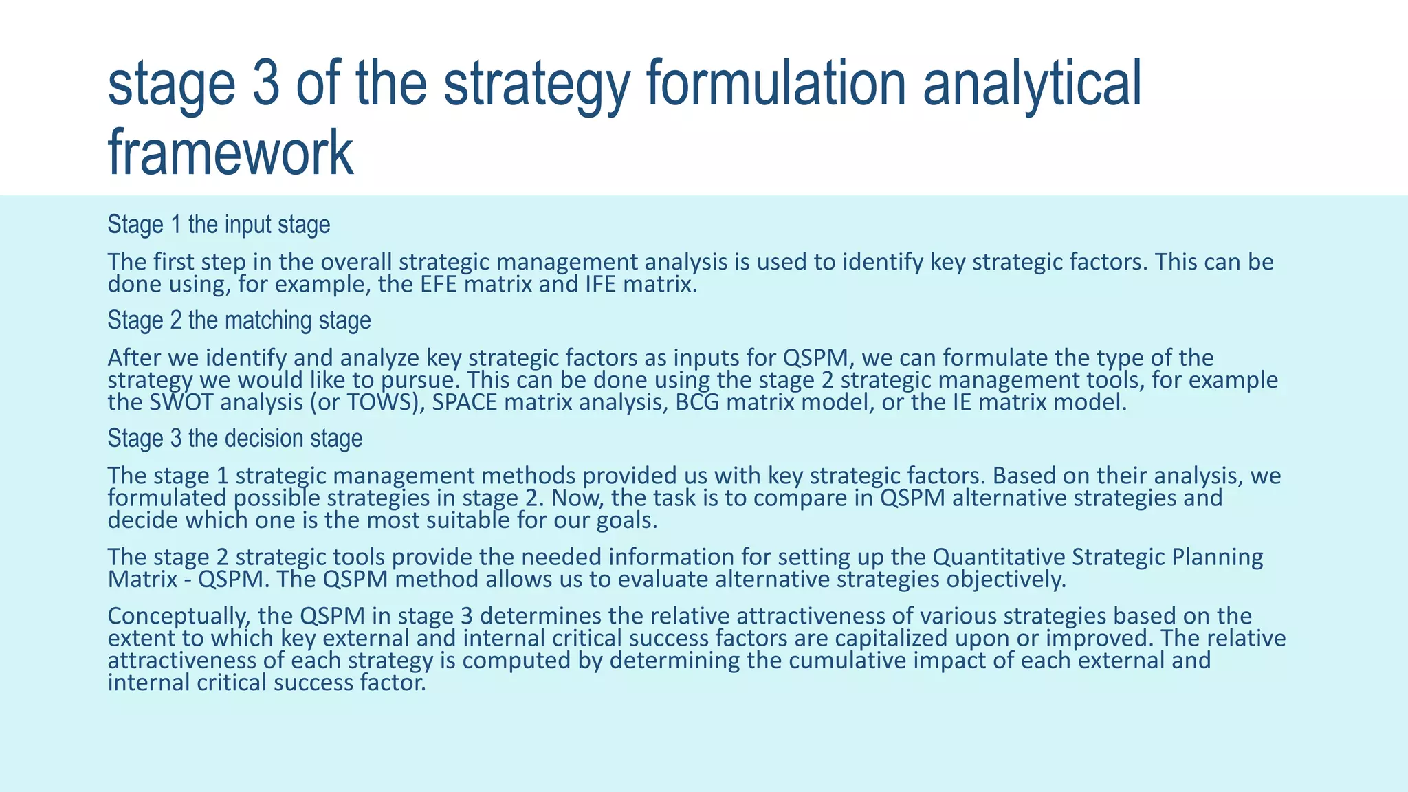 Quantitative Strategic Planning Matrix | PPTX
